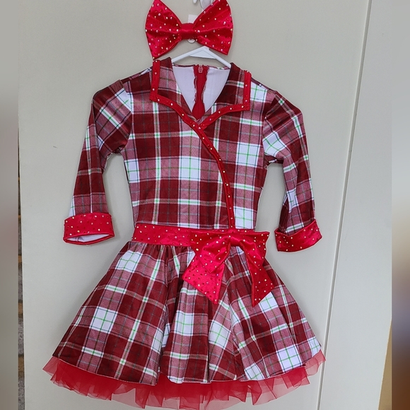 Weissman | Costumes | Red And White Plaid Velvet Dress Mc | Poshmark